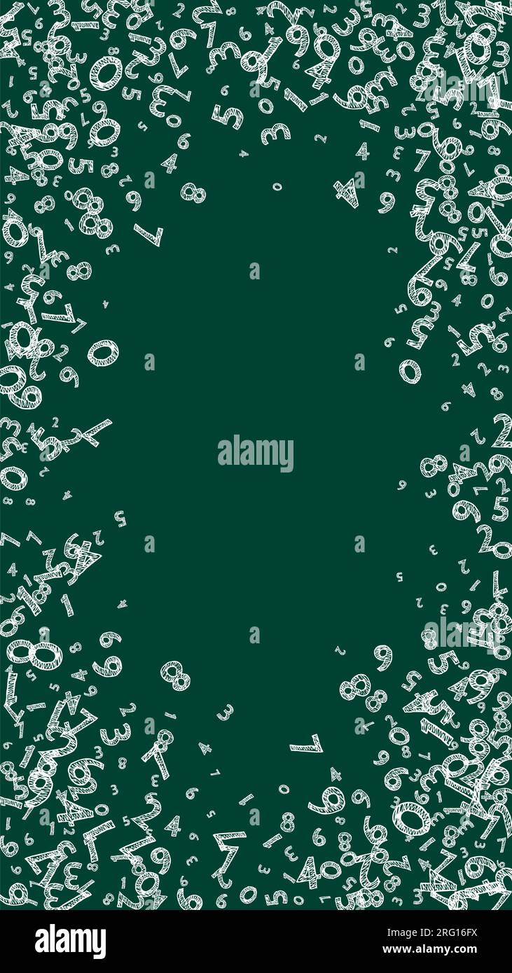 Falling childish chalk numbers. Math study concept with flying digits ...