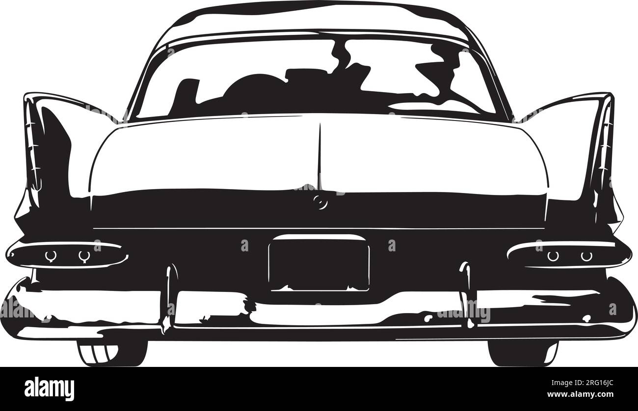 Vintage American Limousine from the late 1950 rear view silhouette ...