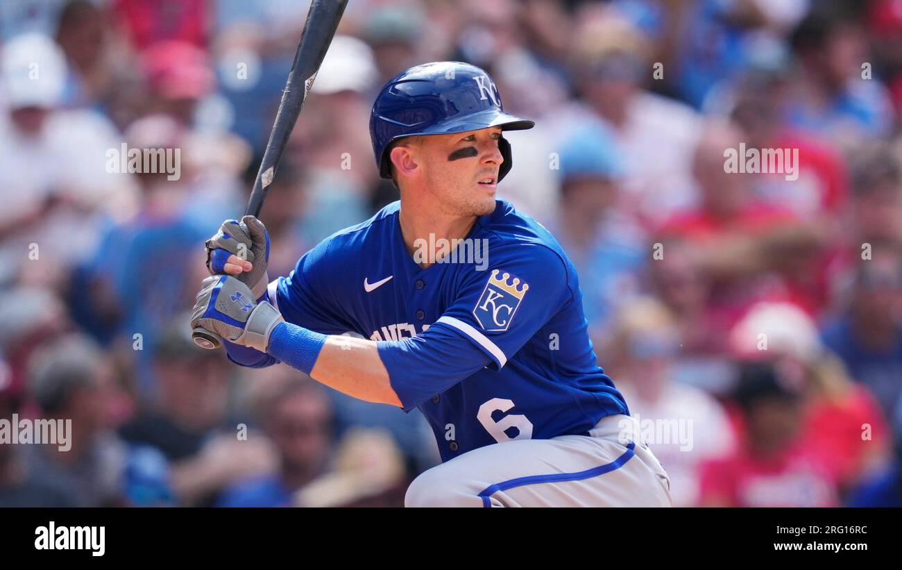 Kansas City Royals' Drew Waters plays during a baseball game, Sunday ...