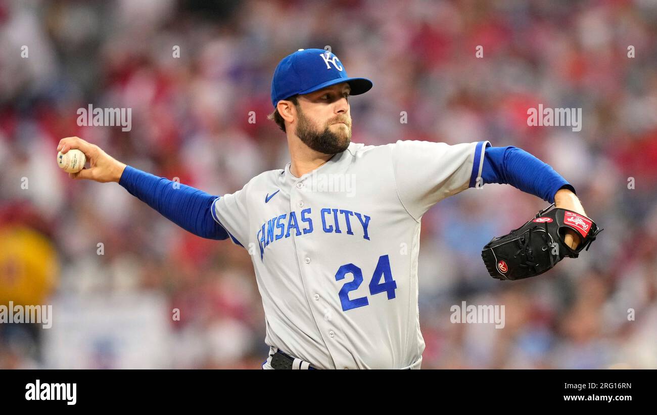 Kansas City Royals' Jordan Lyles plays during a baseball game, Friday ...