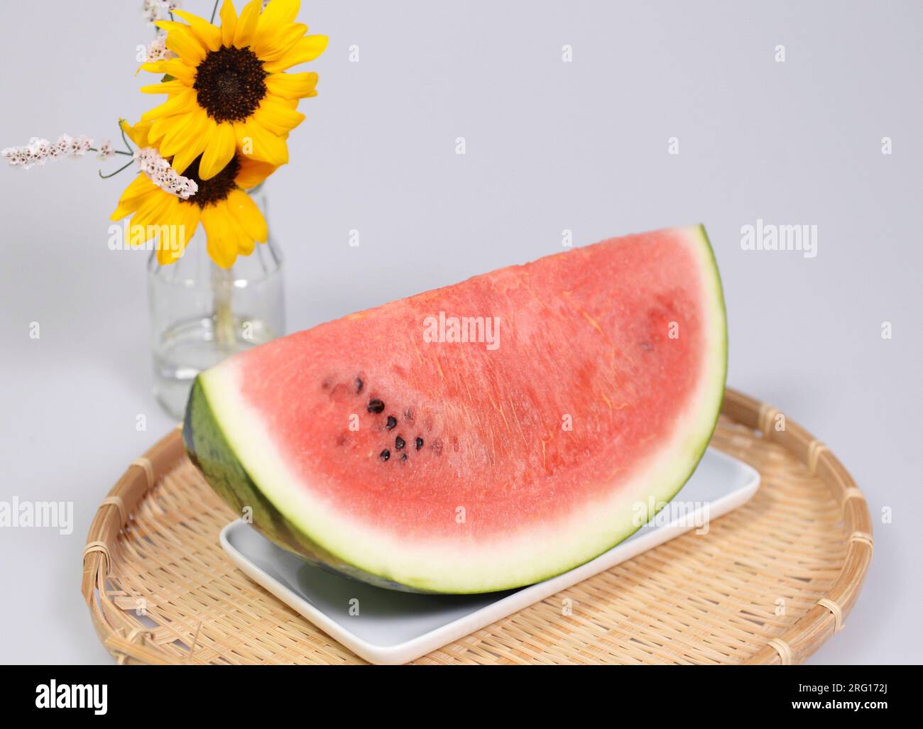 A photo shows watermelon in Chiyoda Ward, Tokyo on August 3, 2023. In ...
