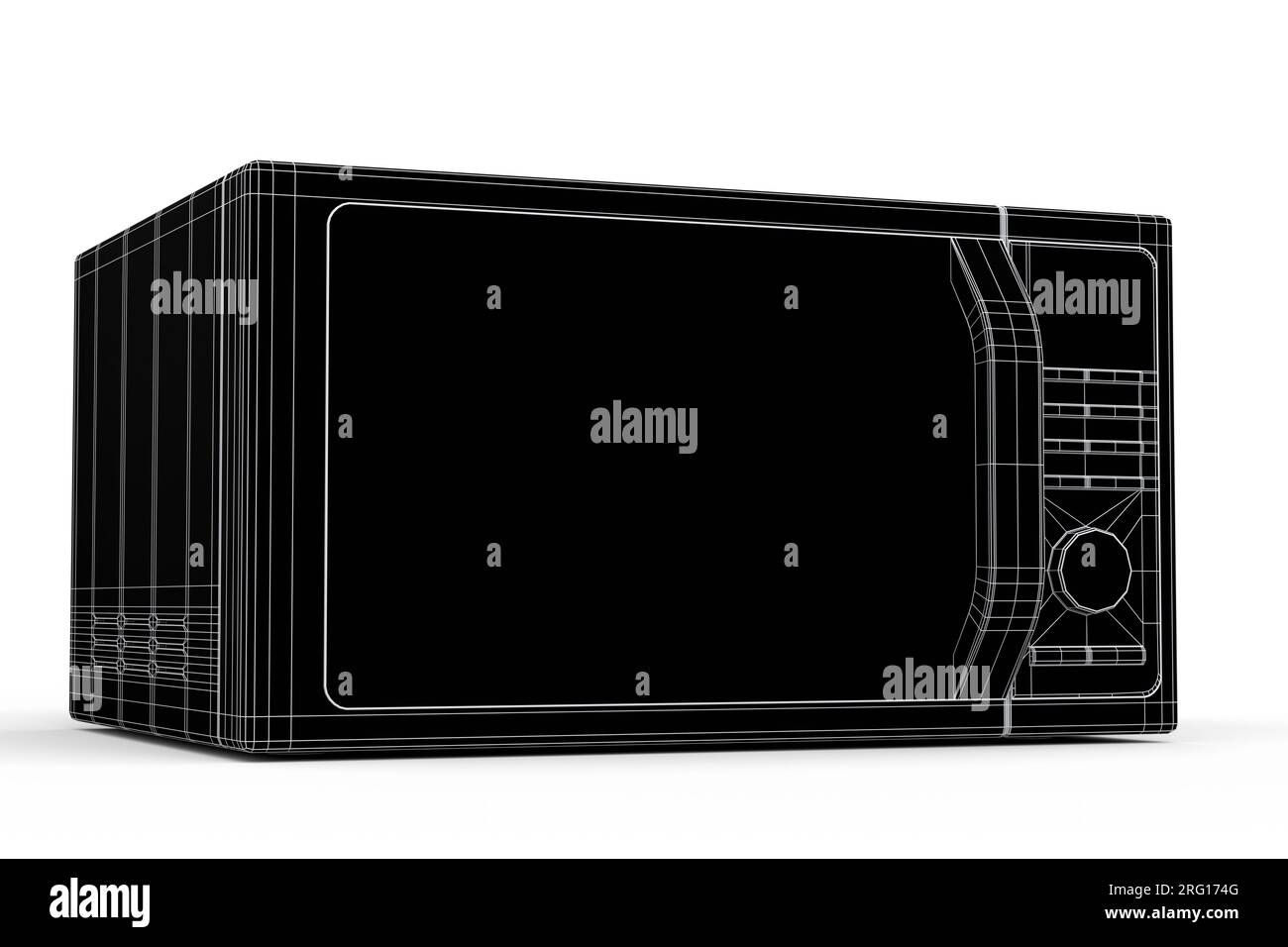 Microwave for heating food on kitchen isolated on white background. 3d ...