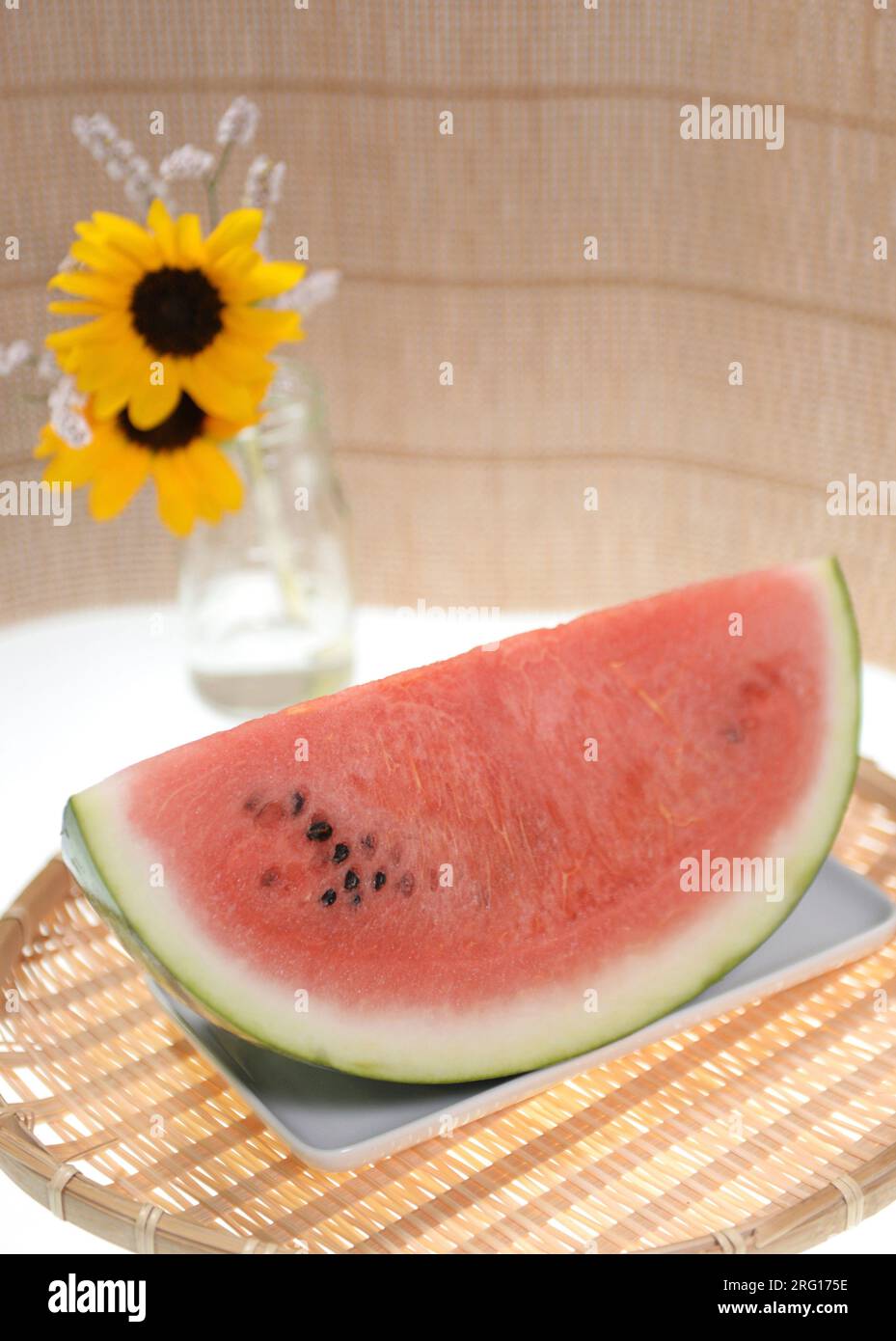A photo shows watermelon in Chiyoda Ward, Tokyo on August 3, 2023. In ...