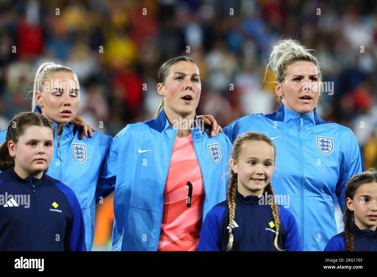 From left, England's Alex Greenwood, England's goalkeeper Mary Earps ...