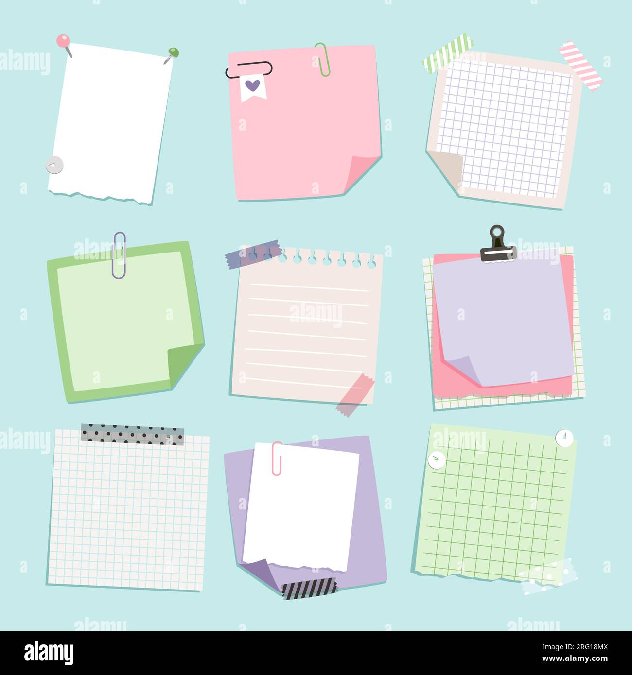 Sticky notes collection. Scrap from notepad, coloured sticker, paper ...