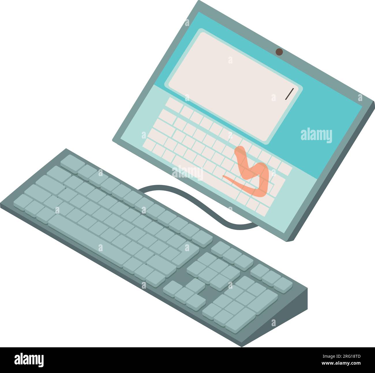 Electronic voting icon isometric vector. Tablet connected to portable ...
