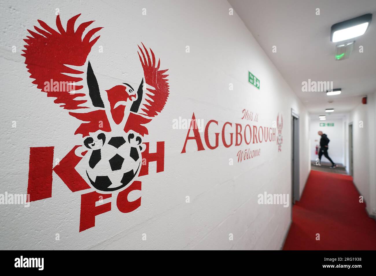 General view of the changing rooms at Aggborough Stadium, home of ...