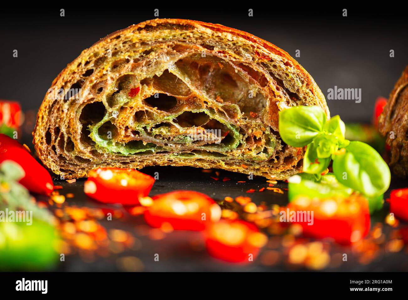 Homemade Tri-colour croissant with Jalapeno, birds eye and cayenne ...