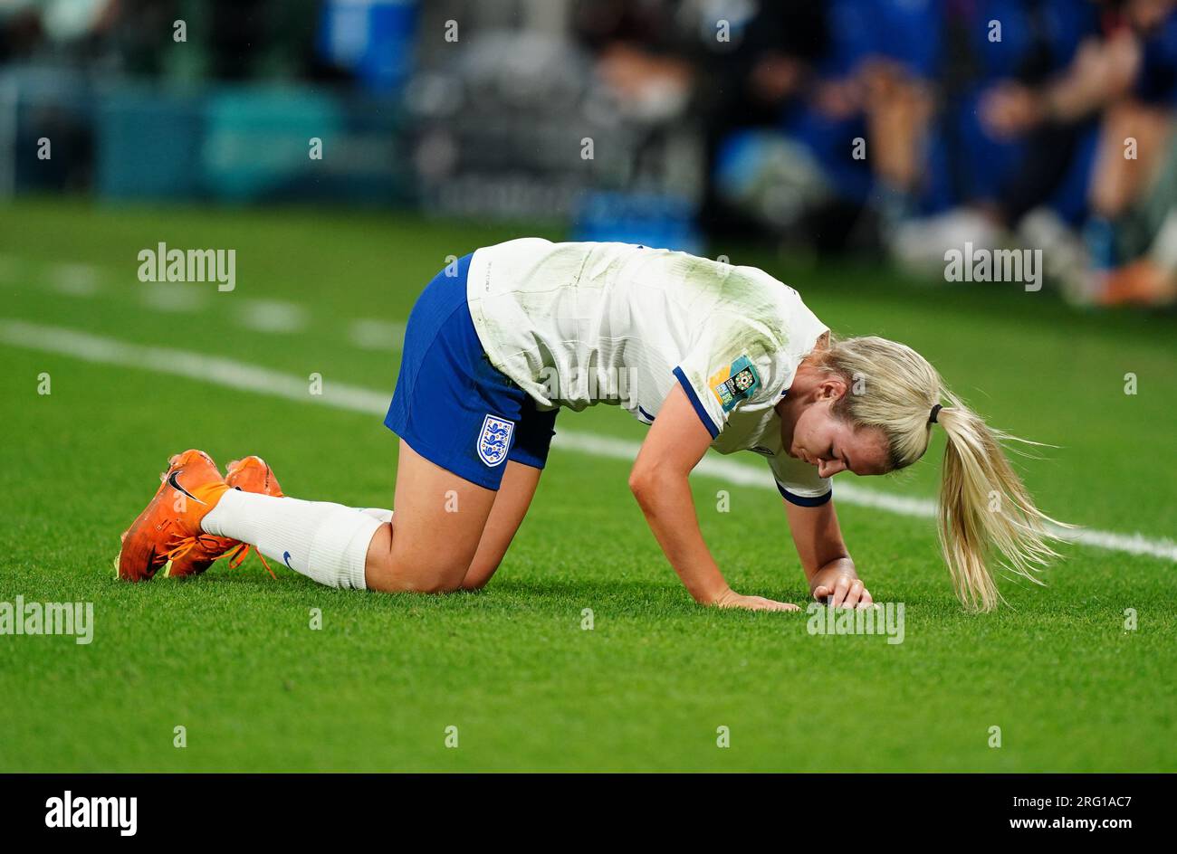 England's Lauren Hemp goes to ground during the FIFA Women's World Cup ...