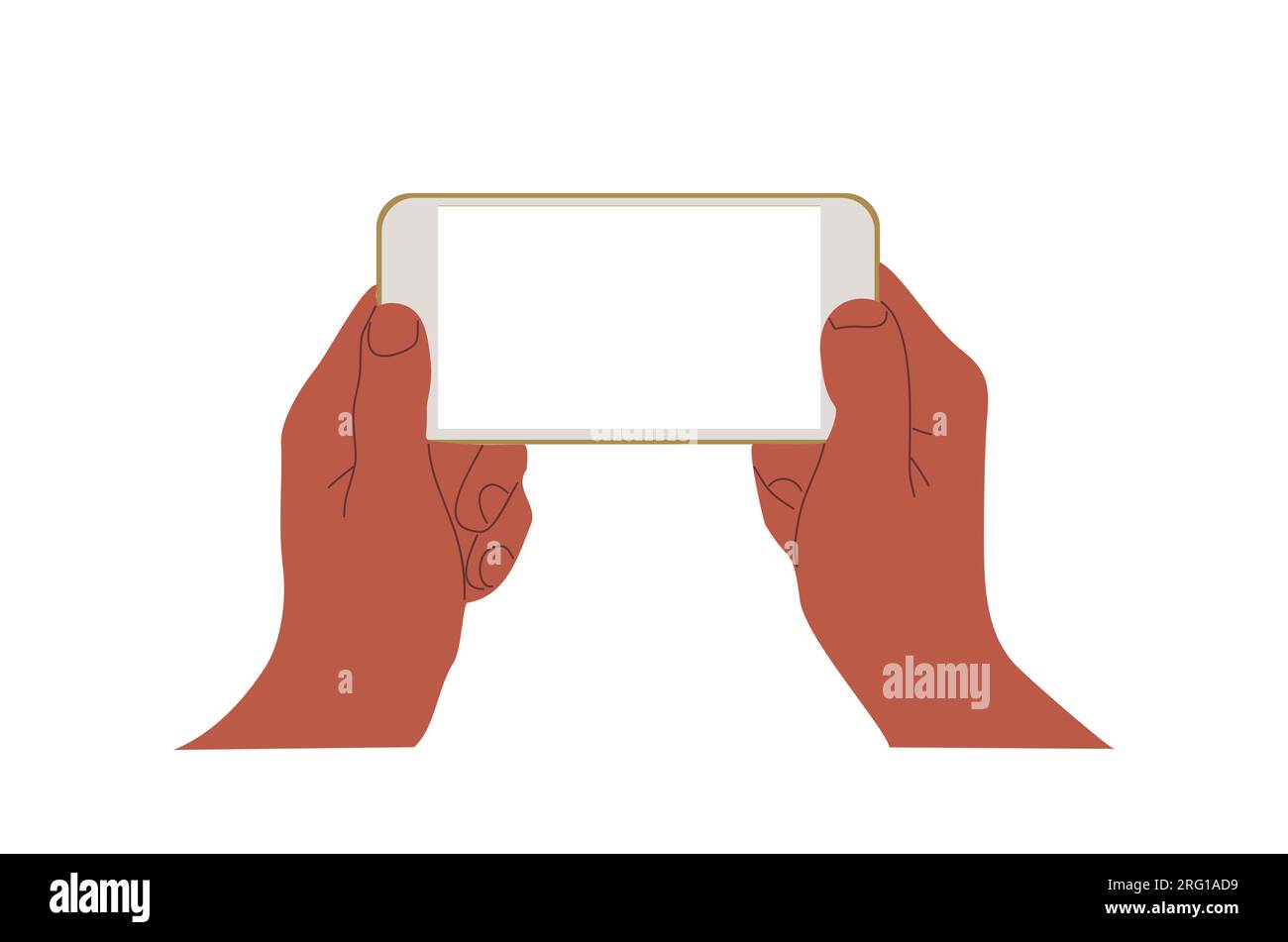 Male hands holding smart phone horizontally vector Stock Vector Image ...
