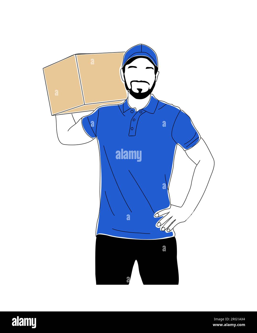 Delivery man parcels on Stock Vector Images - Alamy