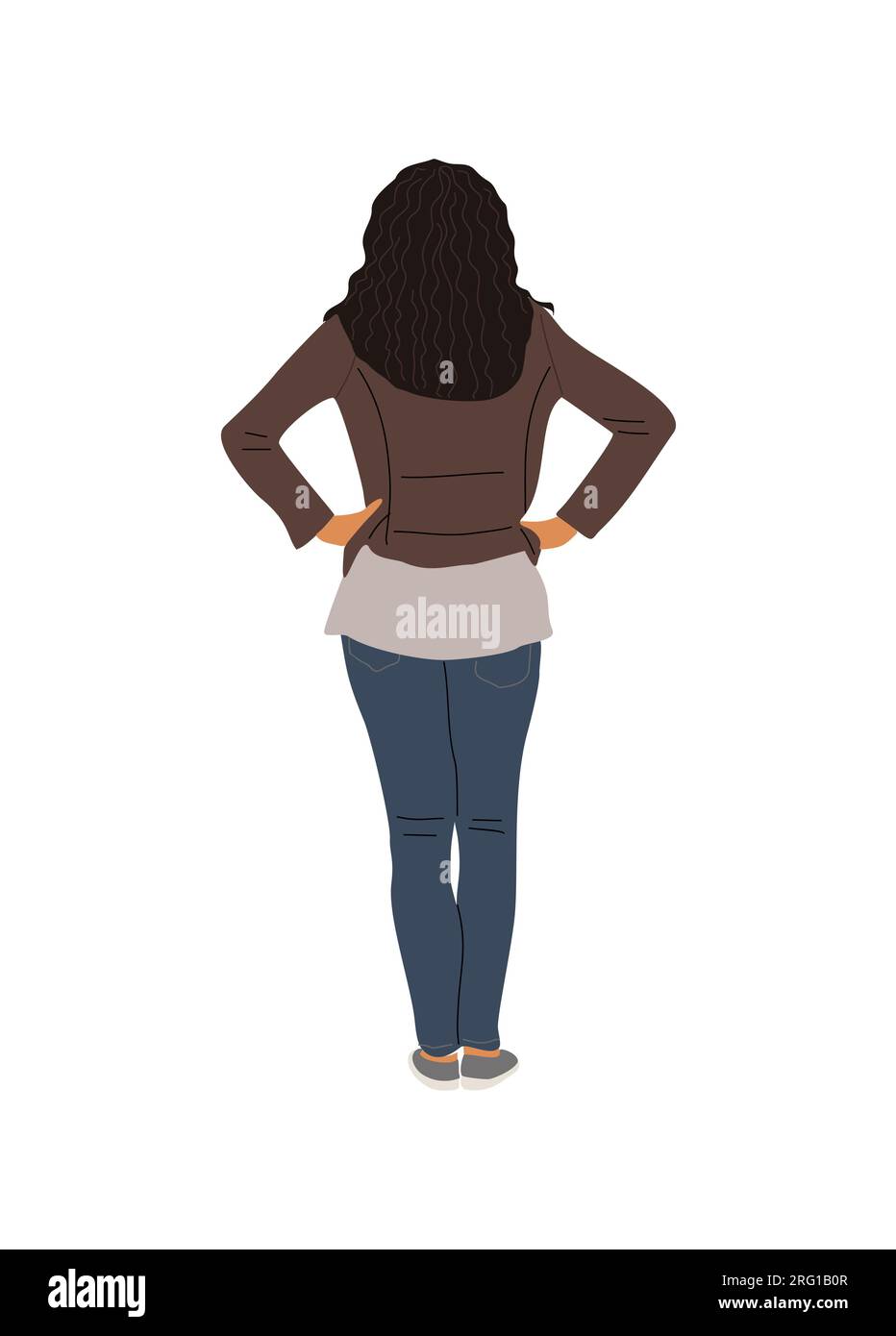Young woman Standing Back View vector isolated Stock Vector Image & Art ...