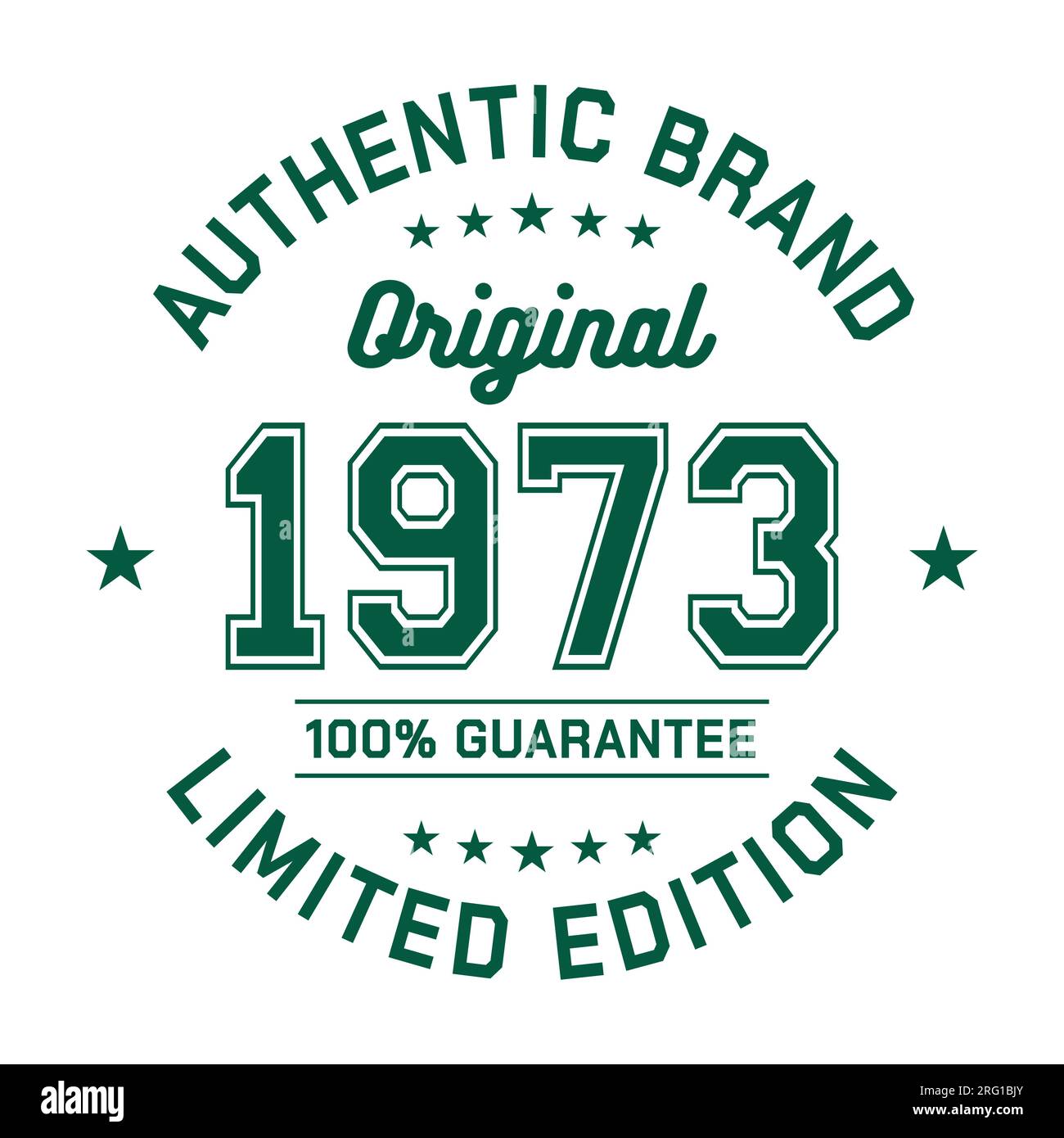 1973 Authentic brand. Apparel fashion design. Graphic design for t ...