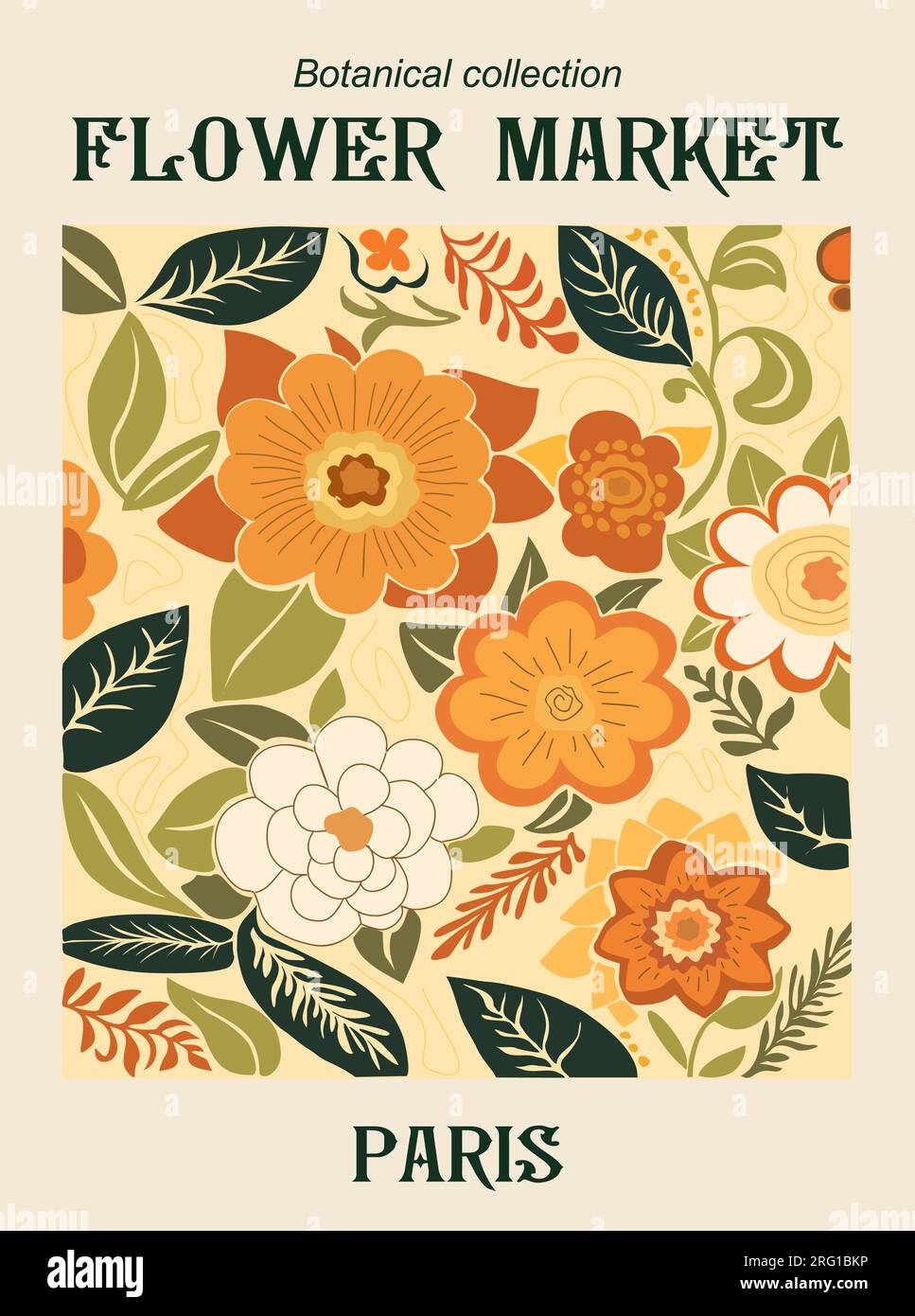 Abstract Flower Market Paris poster vector art Stock Vector Image & Art ...