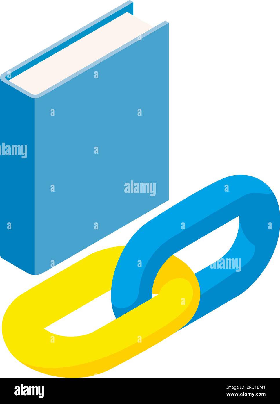 Blockchain link icon isometric vector. Multicolored chain link near ...