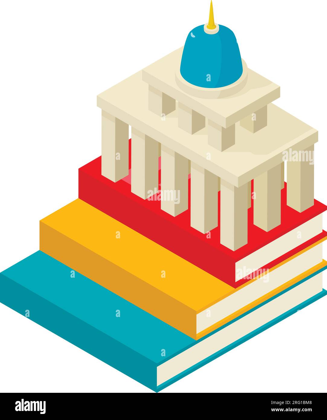 Democracy symbol icon isometric vector. Capitol building on colored ...