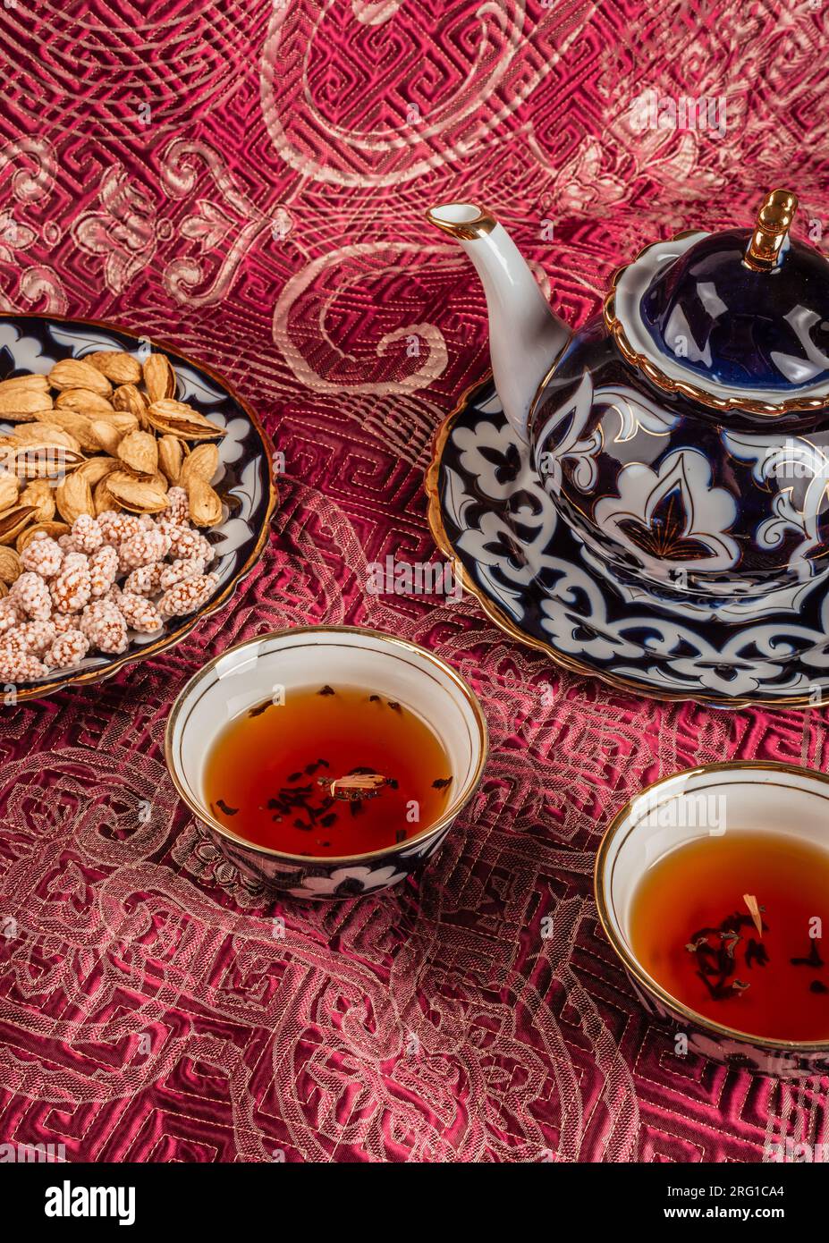 traditional uzbek tea with nuts Stock Photo - Alamy