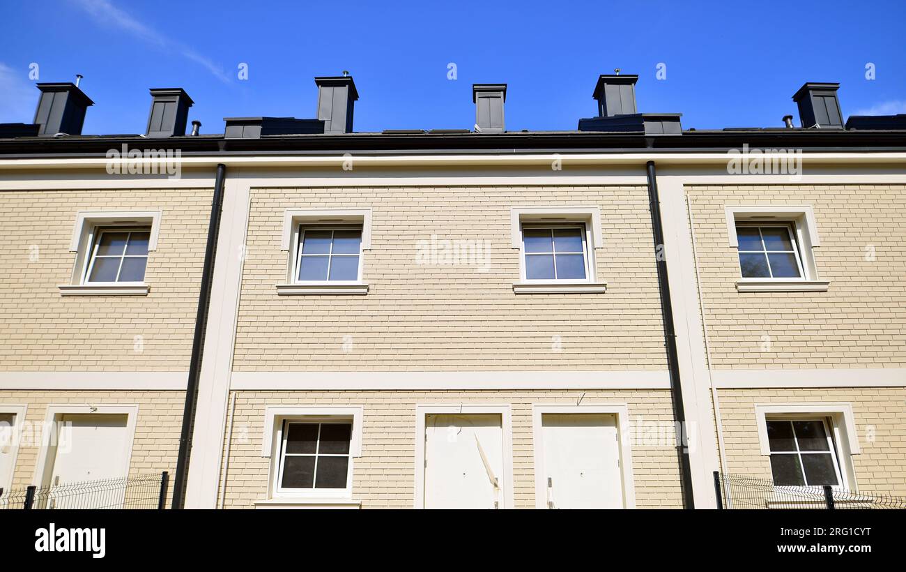 New single family houses in a new development area. Residential homes ...