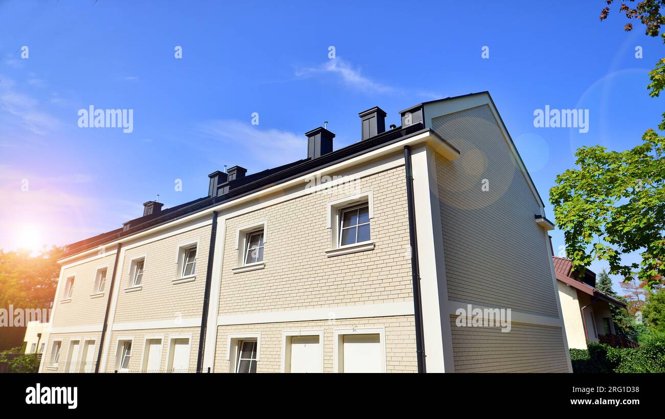 New single family houses in a new development area. Residential homes ...
