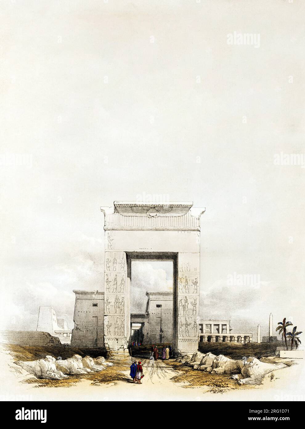 Karnak temple drawing hi-res stock photography and images - Alamy