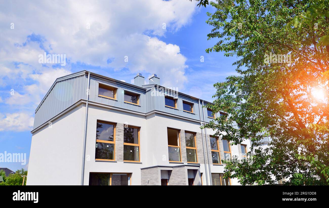 New single family houses in a new development area. Residential homes ...