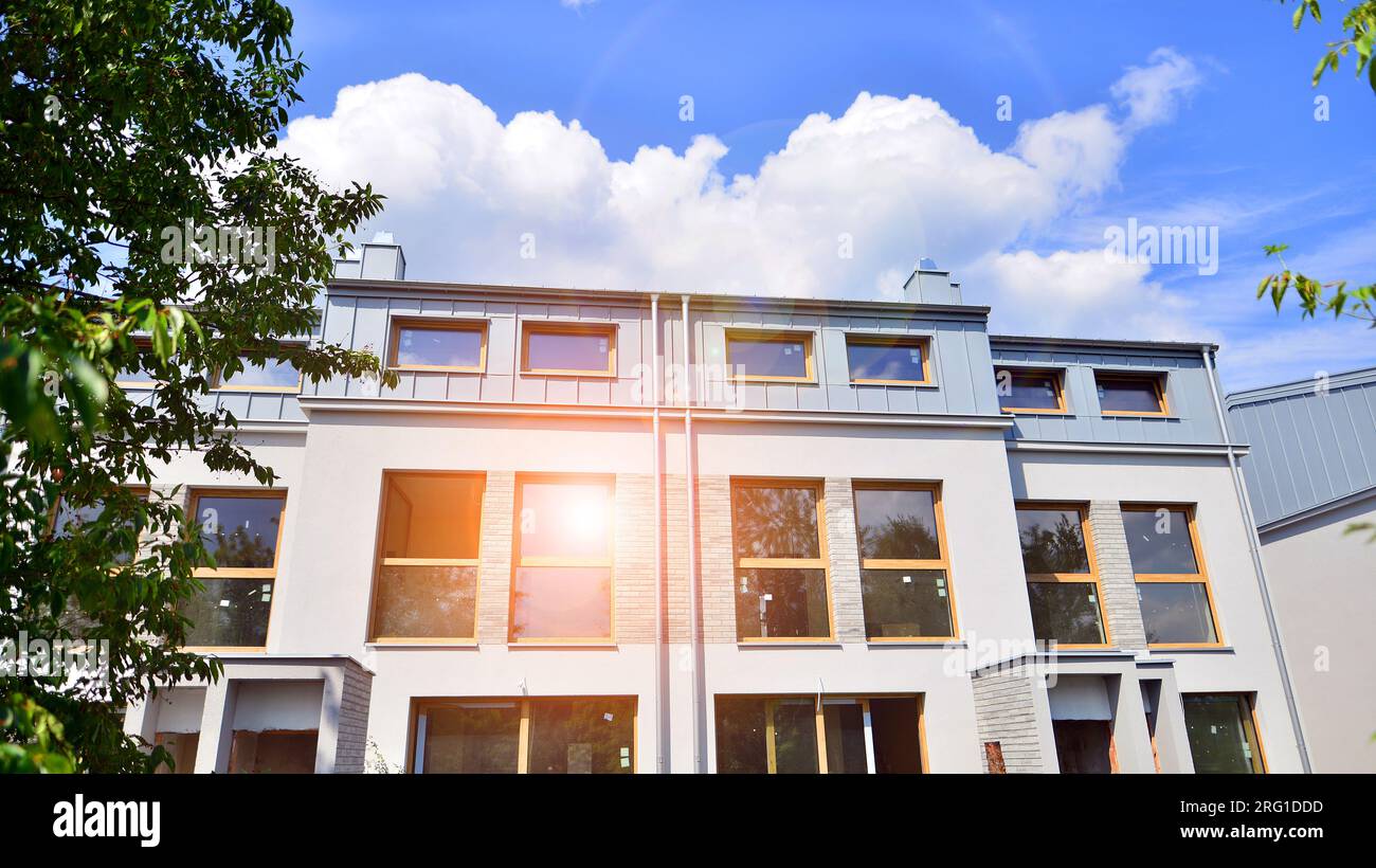 New single family houses in a new development area. Residential homes ...