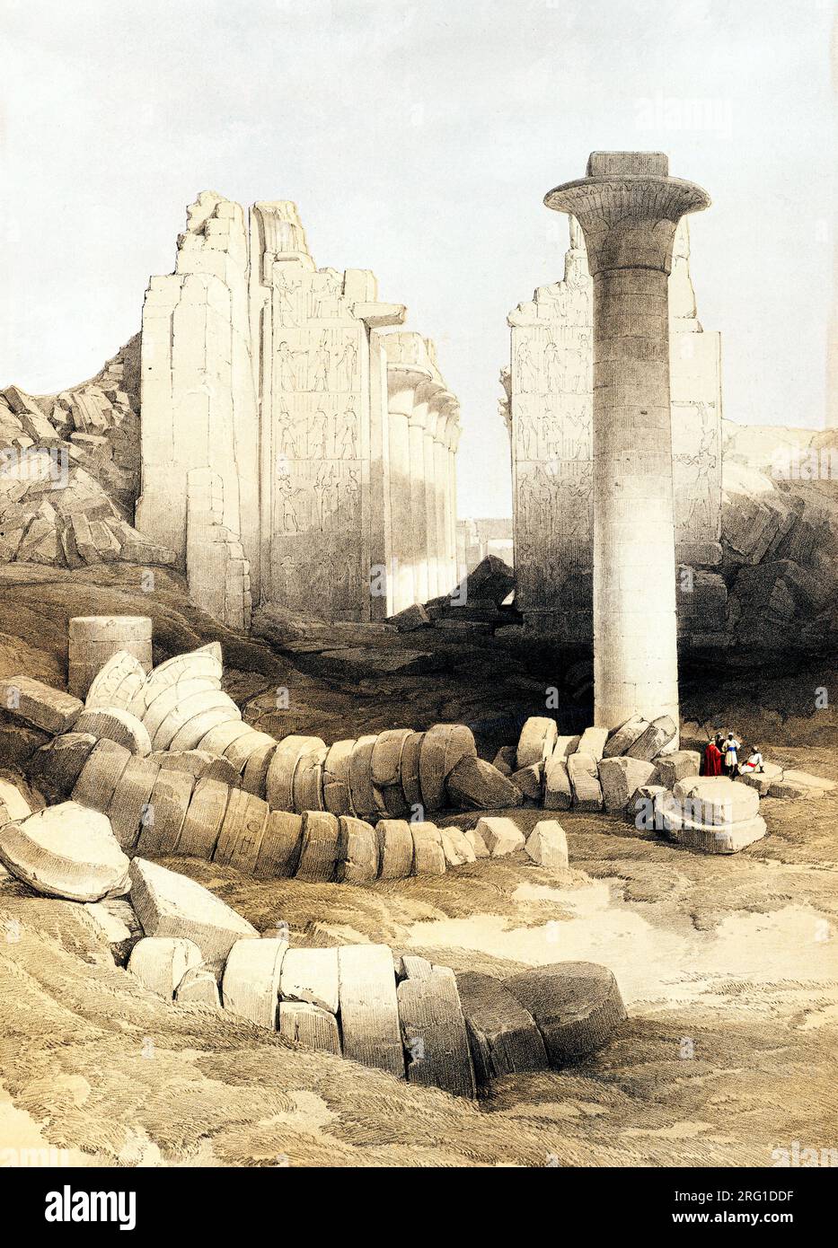 Karnak temple drawing hi-res stock photography and images - Alamy