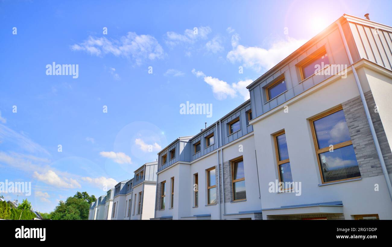 New single family houses in a new development area. Residential homes ...