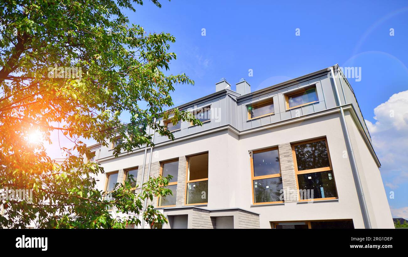 New single family houses in a new development area. Residential homes ...