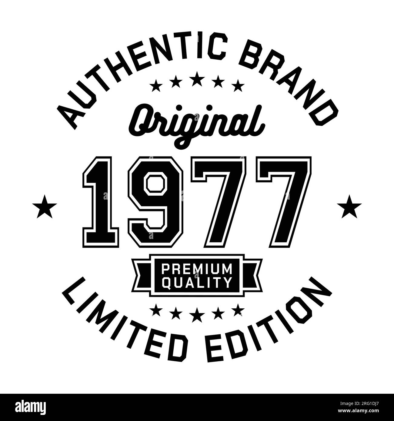 1977 Authentic brand. Apparel fashion design. Graphic design for t ...