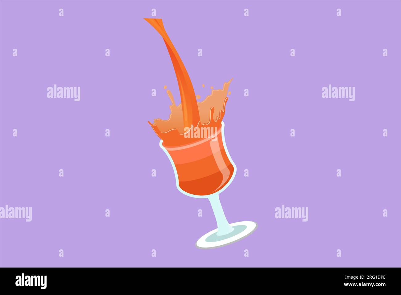 Graphic flat design drawing of close up pouring purified fresh drink ...