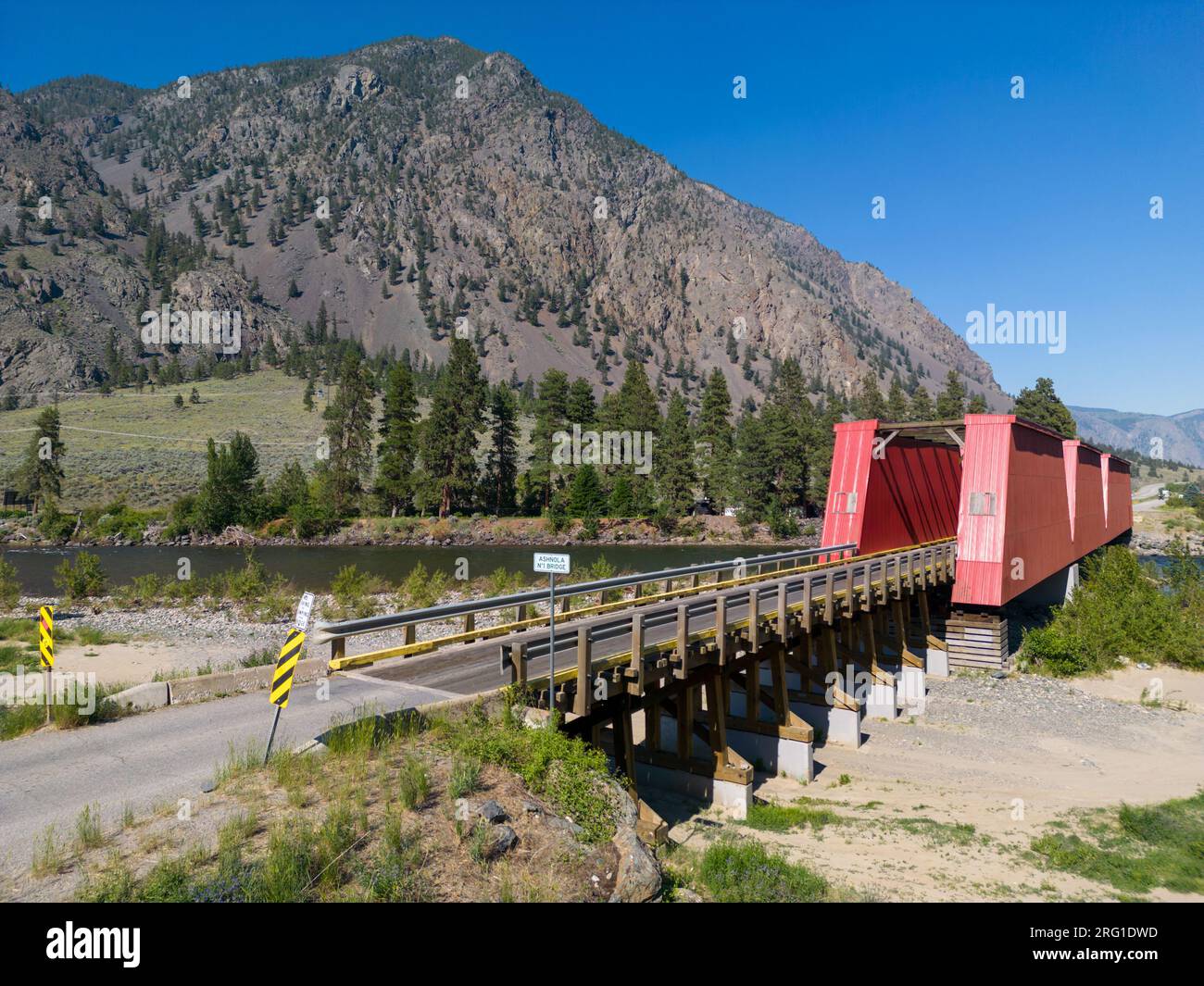 The Ashnola bridge across Similkameen River, was completed in 1907 and ...