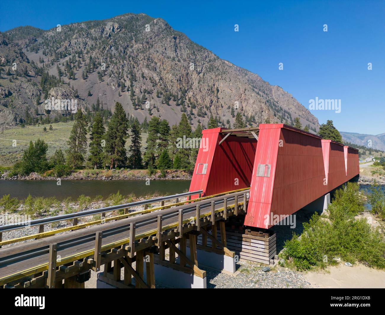 The Ashnola bridge across Similkameen River, was completed in 1907 and ...