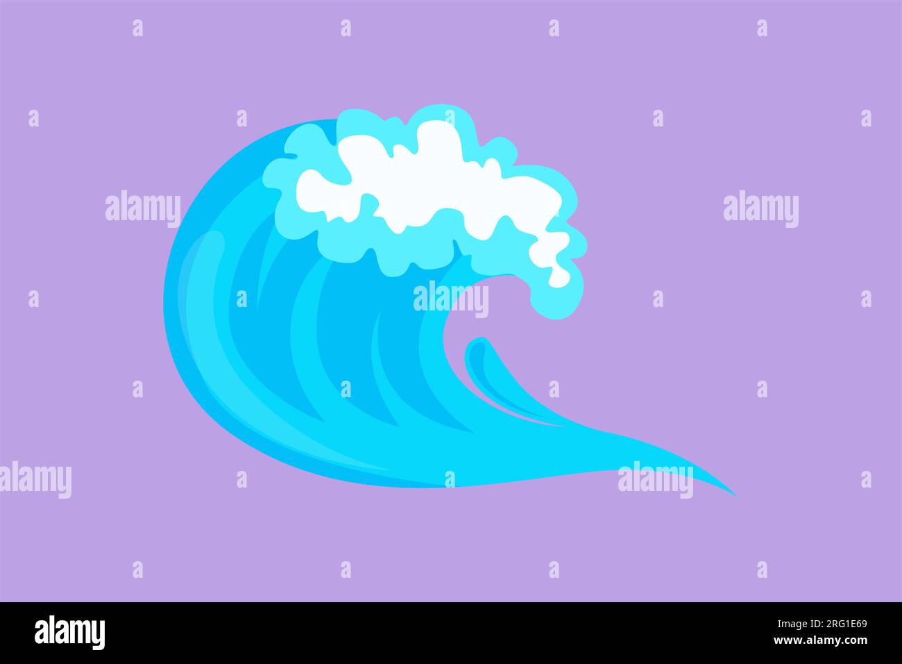Cartoon flat style drawing water splashes wave twirl isolated surge ...