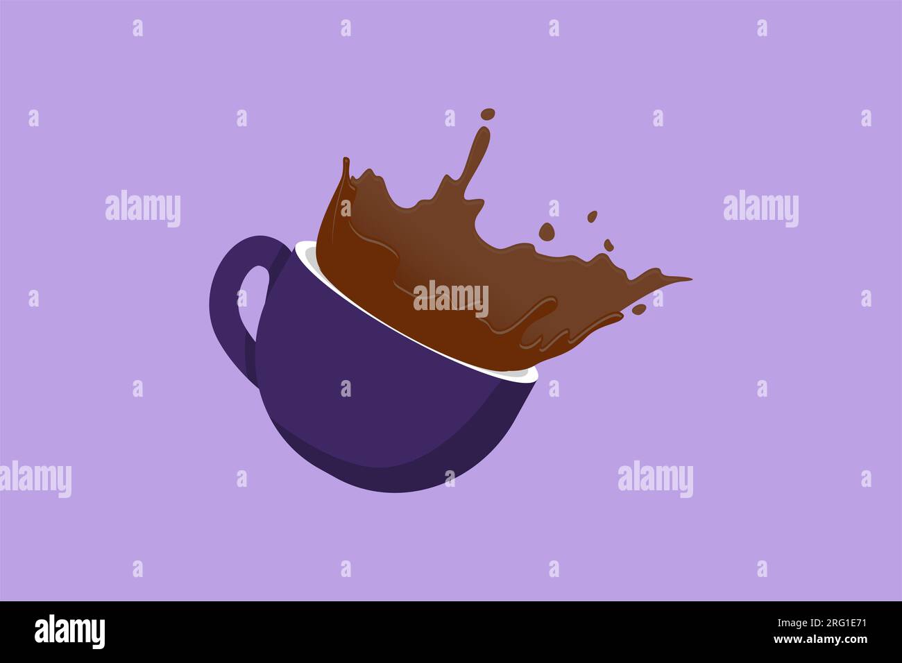 Cartoon flat style drawing coffee splashing out of cup. Cup of tea with ...