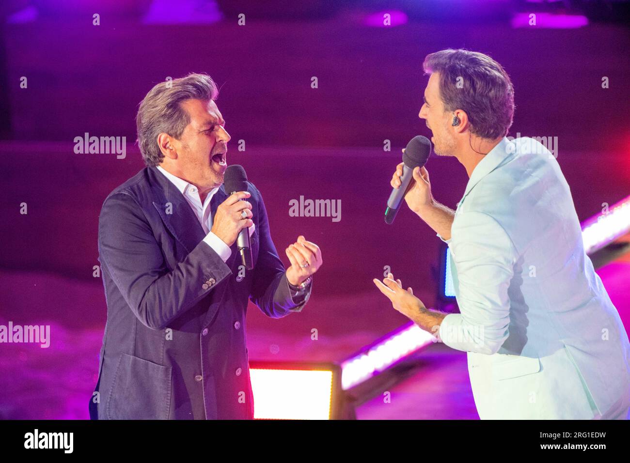 left to right Thomas ANDERS, singer, musician, pop singer, Florian ...