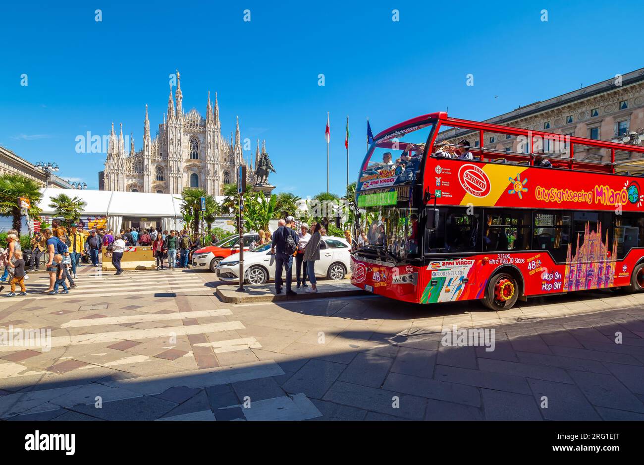 Milan, Italy - April 27, 2019: Landscape with Duomo di Milano Cathedral ...