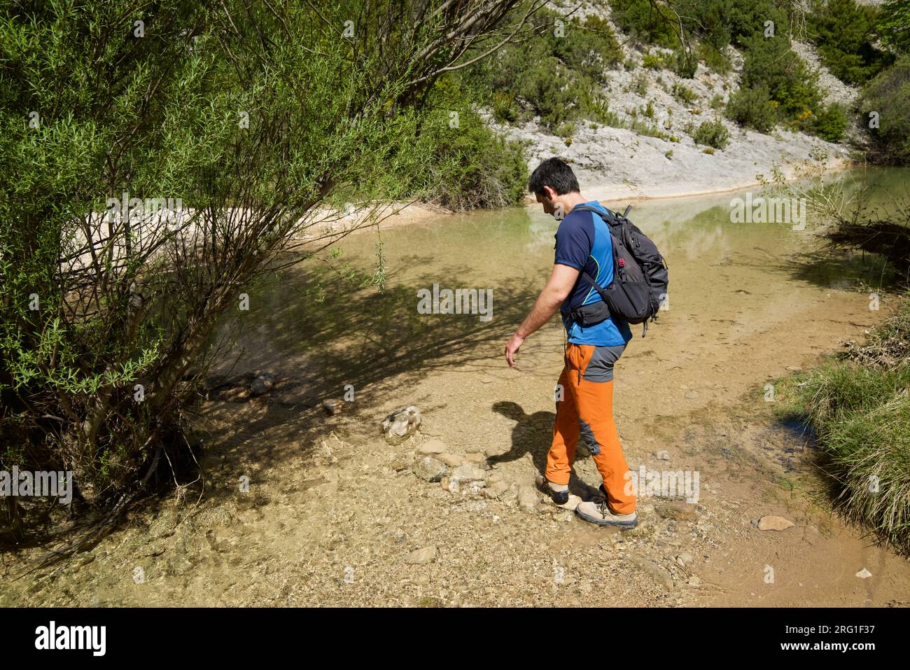 Hiking in Mascun Ravine in Guara Mountains Stock Photo - Alamy