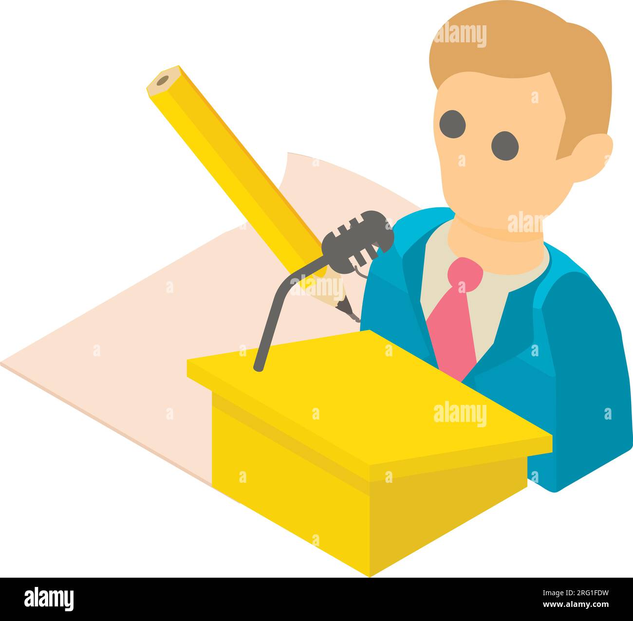 Candidate speech icon isometric vector. Election candidate behind the ...