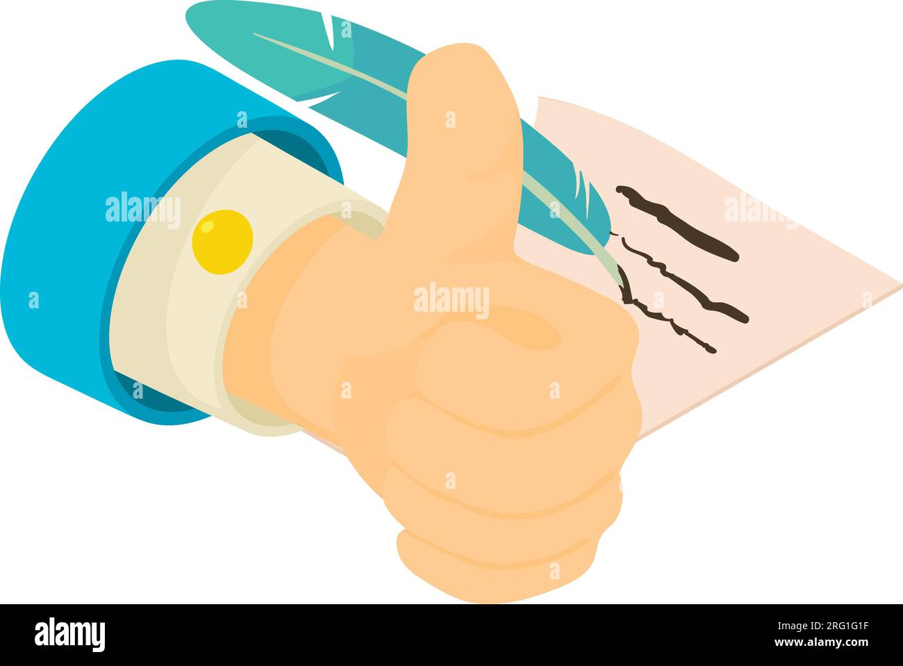 Election program icon isometric vector. Man hand with thumb up and ...
