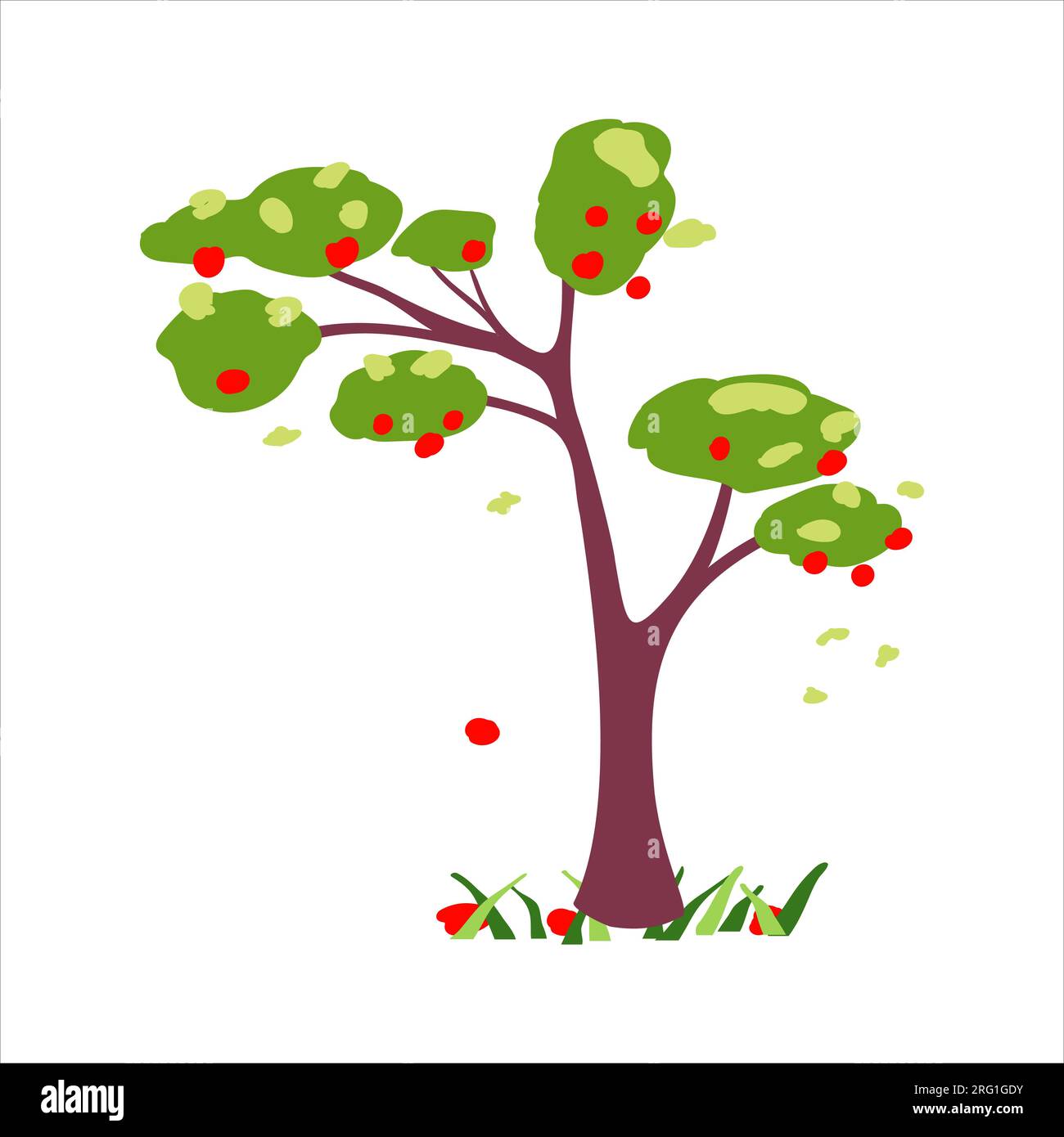Seasons, trees in different periods. Vector illustration, concept of ...