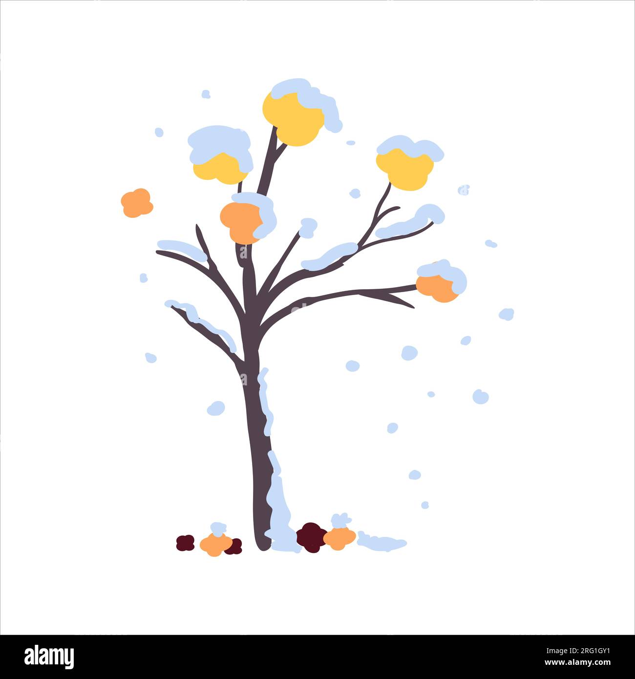 Seasons, trees in different periods. Vector illustration, concept of ...