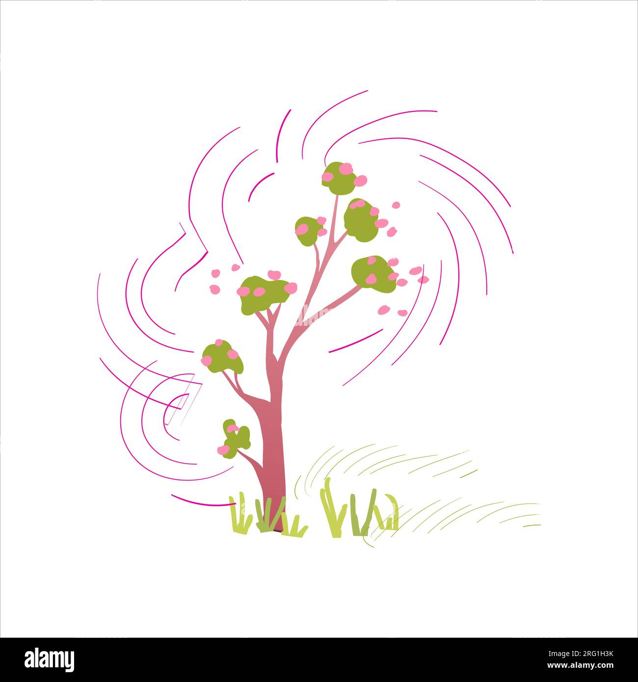 Seasons, trees in different periods. Vector illustration, concept of ...