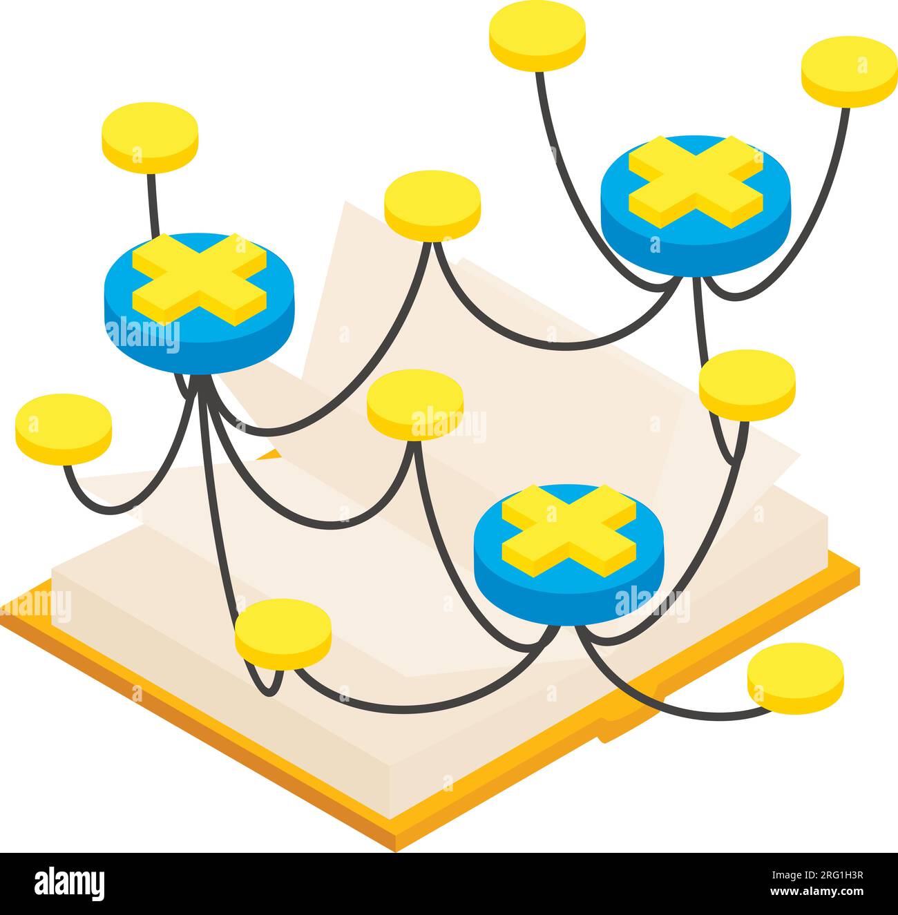 Decentralization icon isometric vector. Decentralized symbol and open ...