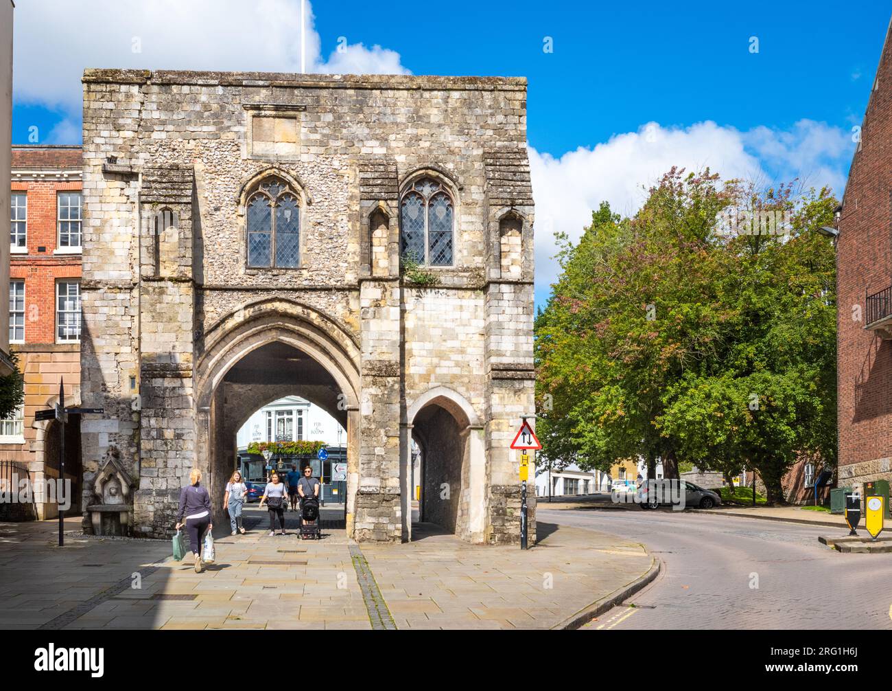The historic medieval fortified Westgate, which houses a museum ...