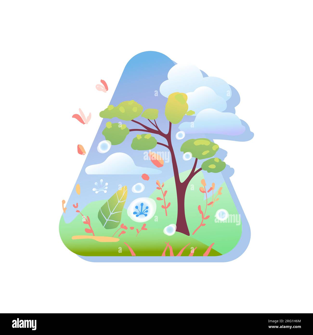 Seasons, nature in different periods. summer. Vector illustration ...