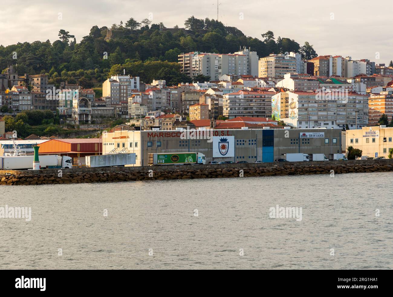 Mariscos Carnero fish farming seafood processing buildings on quayside ...