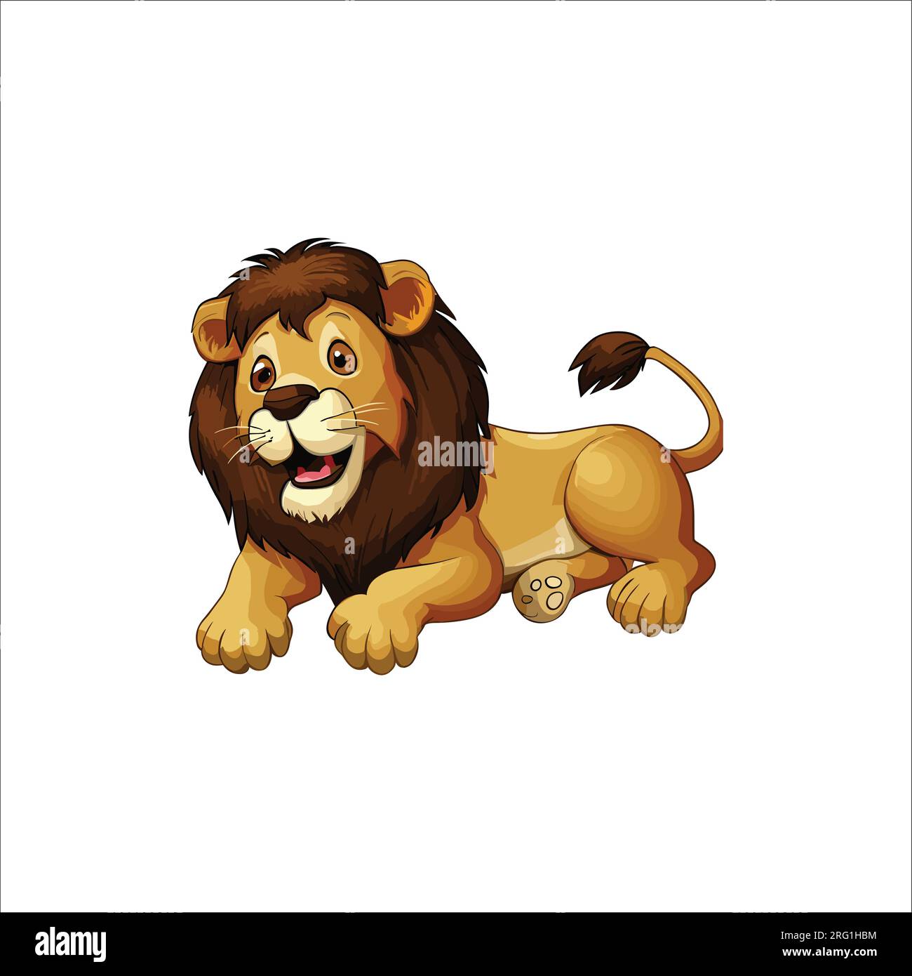 Sitting lion cartoon clipart vector illustration Stock Vector Image ...