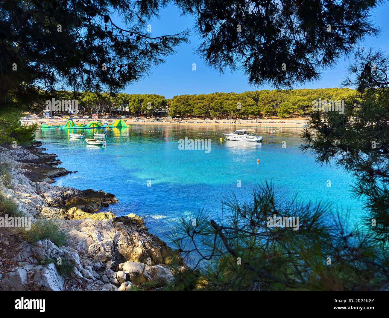 Beach in Primosten town Croatia Stock Photo - Alamy