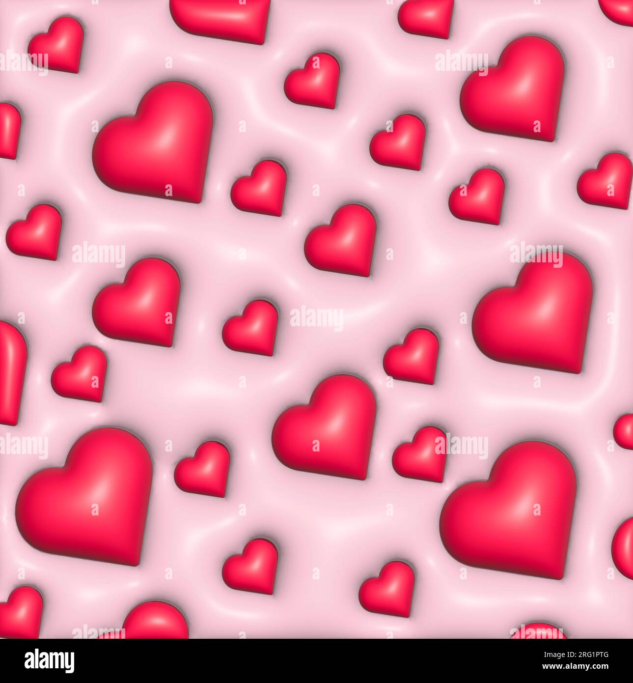 Abstract background with red hearts, 3D illustration Stock Photo - Alamy
